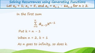 Generating functions solve recurrence | PPTX
