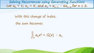 Generating functions solve recurrence | PPTX