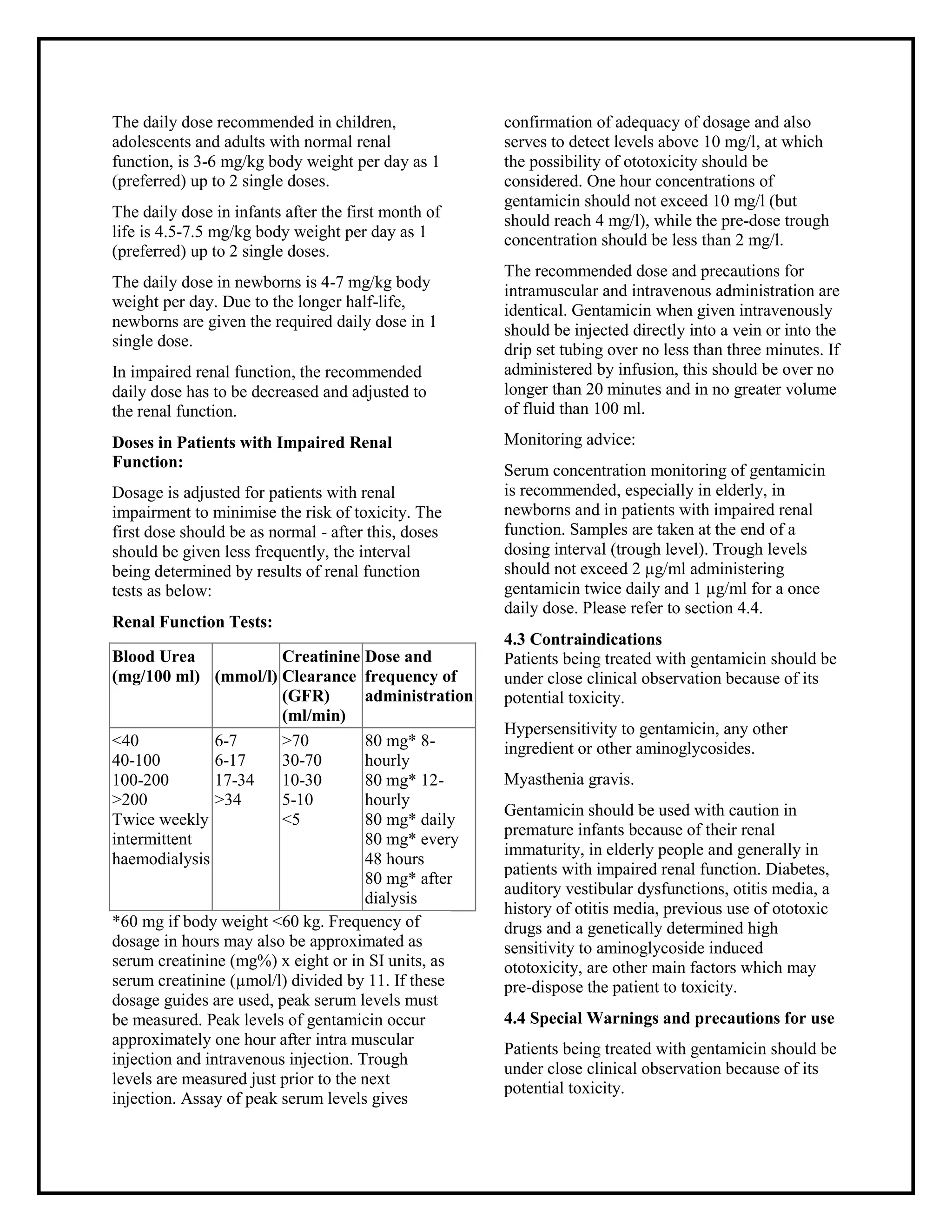 Gentamicin 40 mg per ml injection smpc taj pharmaceuticals | PDF