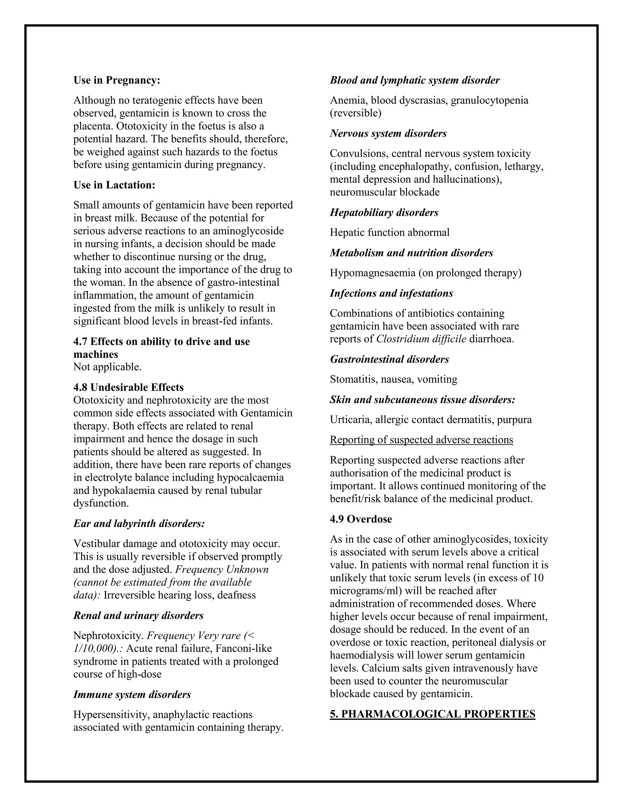 Gentamicin 40 mg per ml injection smpc taj pharmaceuticals | PDF