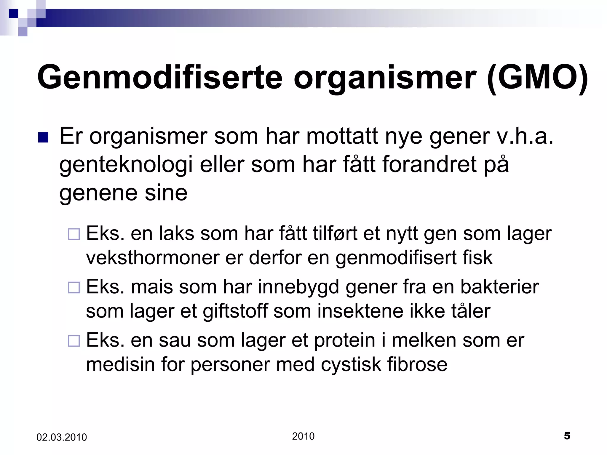 Genteknologi, Restriksjonsenzymer Og Gmo 2010 | PPSX