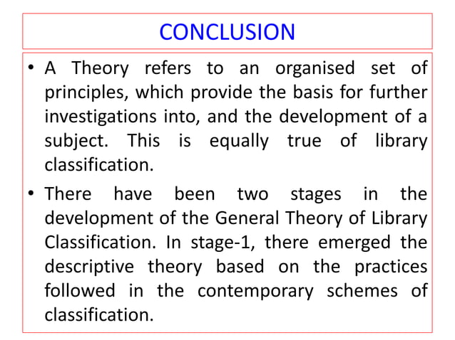 GENARAL THEORY OF LIB CLASSIFICATION.ppt | Physics | Science