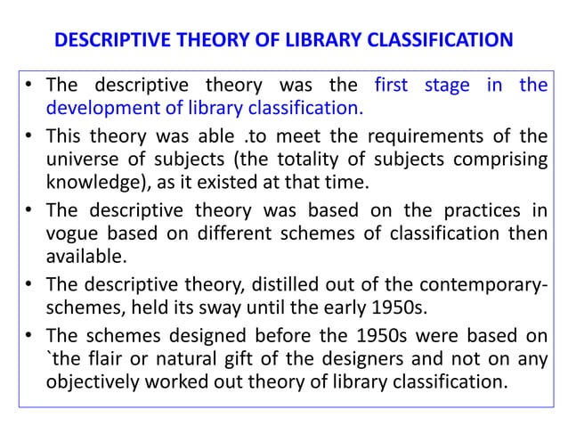 GENARAL THEORY OF LIB CLASSIFICATION.ppt | Physics | Science