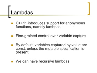 Gentle introduction to modern C++ | PPT