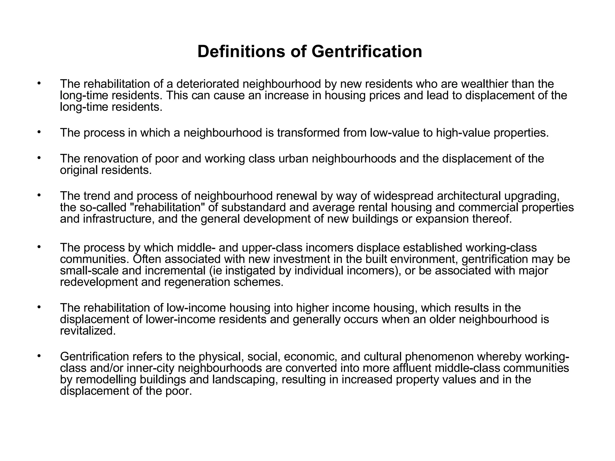 Gentrification AS Geog | PPT