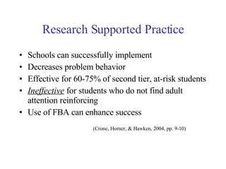 Tier Two and Evidence-based Practices: Check-In Check-Out (Part 2) | PPT