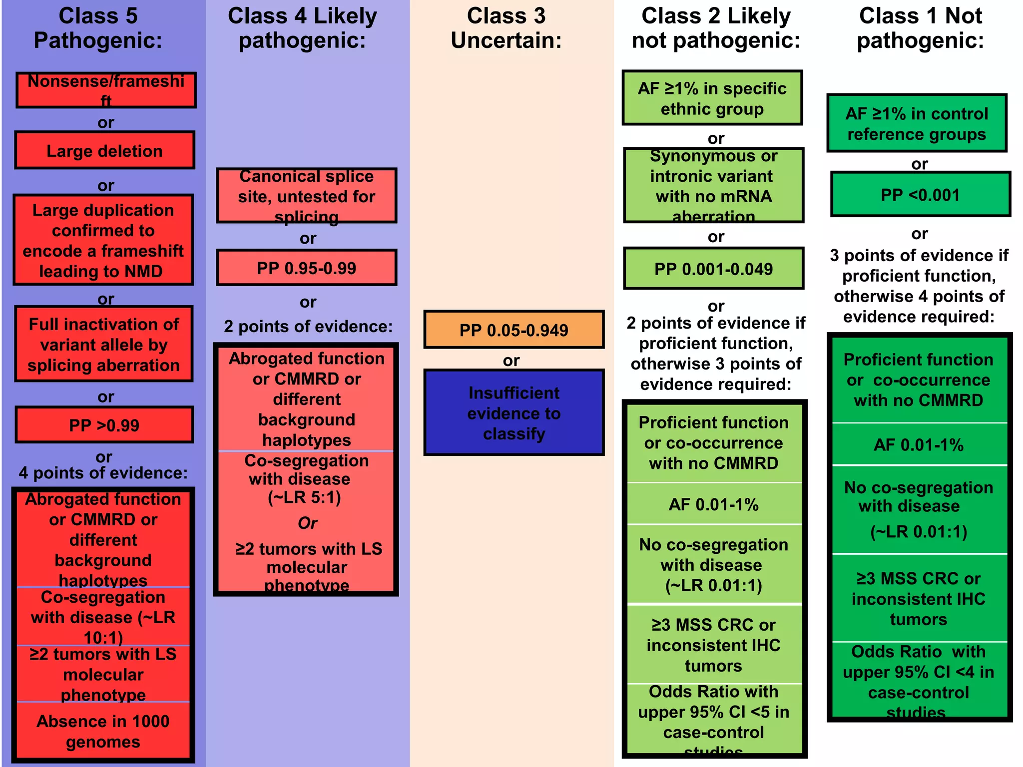 Development of rules for the interpretation of mismatch repair gene ...