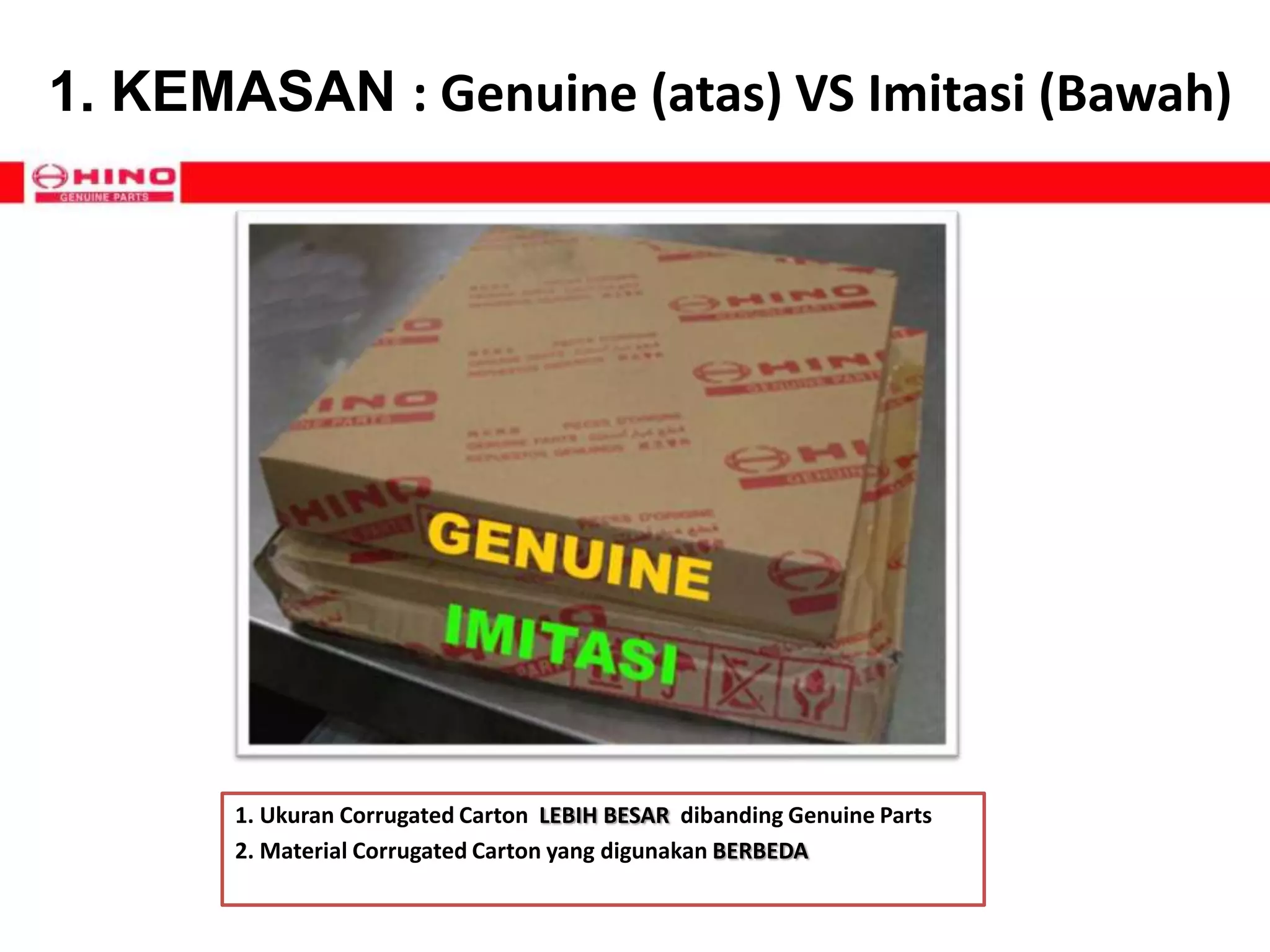 Genuine vs Imitasi (31250 E0320) | PPT