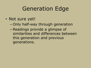 IT6230 - Generation Unit Summary | PPT