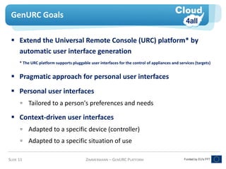 GenURC: Generation Platform for Personal and Context-Driven User Interfaces | PPT