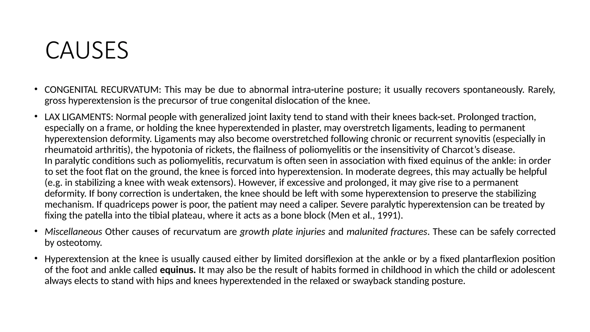 genu recurvatum and its treatment in brief | PPTX