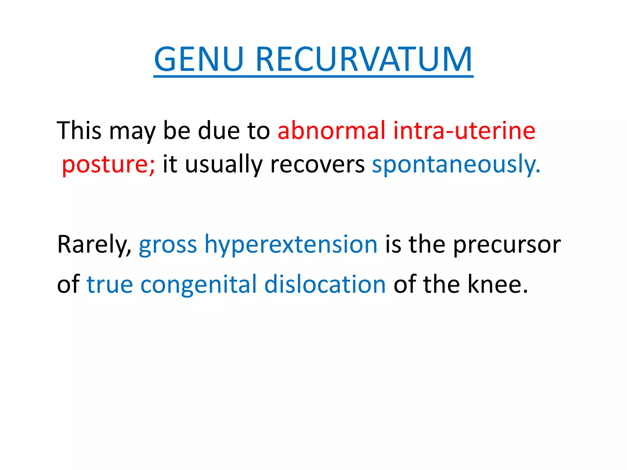 Genu varum, Genu valgum, Genu recurvatum | PPTX