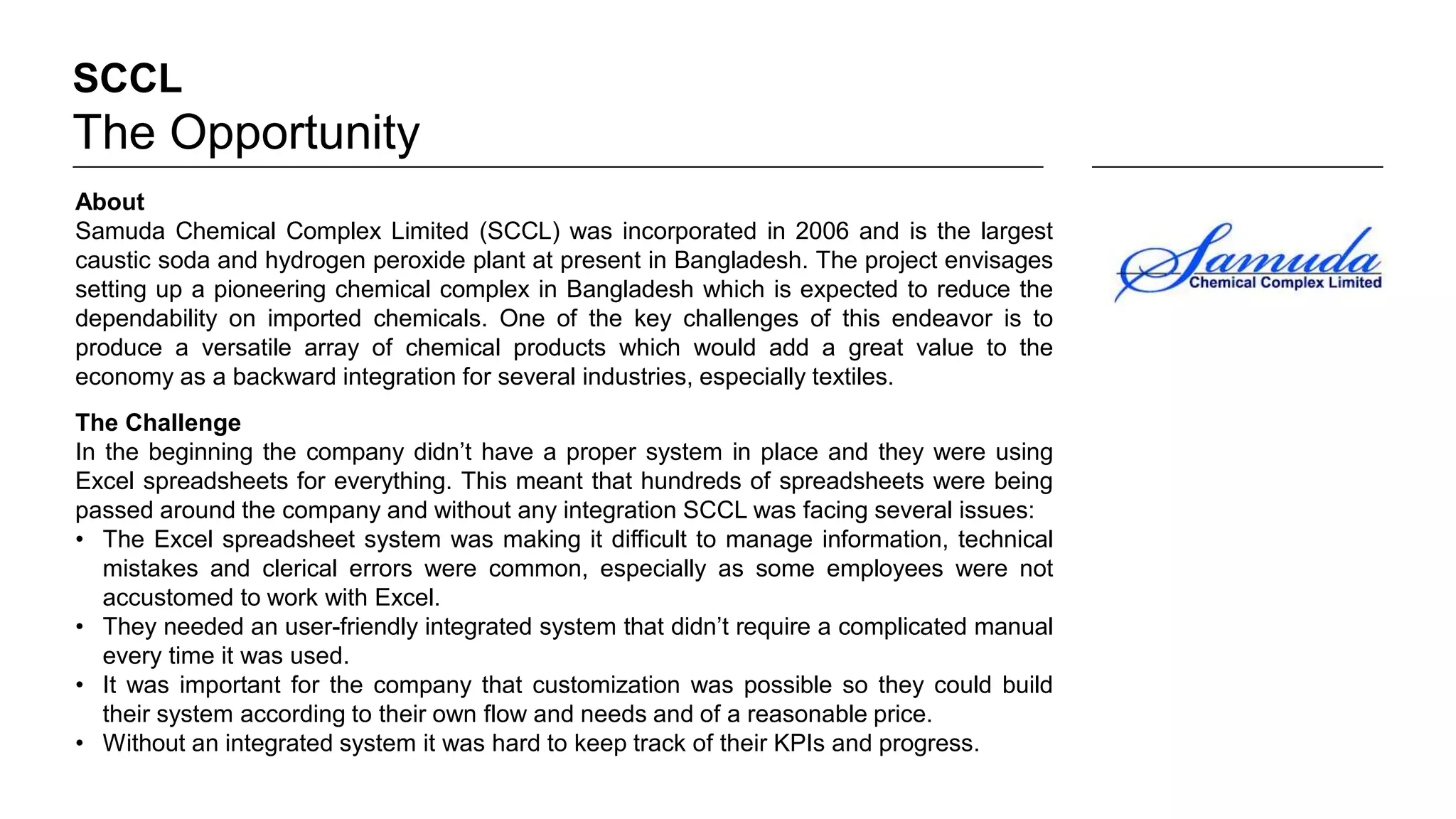 Case Study # Odoo Implementation @ Samuda Chemical Complex Ltd | PPTX