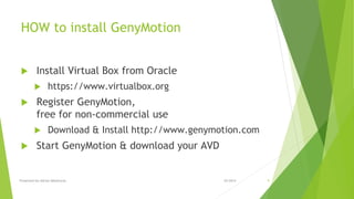 Genymotion Android fast development | PPTX