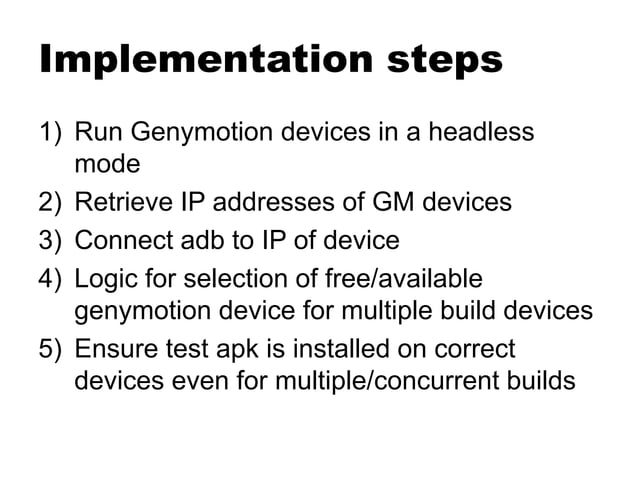 Genymotion with Jenkins | PPT