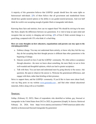Gen z’s views on LGBTQ+ rights and acceptance | PDF