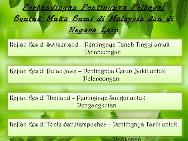 Bab 7-Potensi dan Halangan Bentuk Muka Bumi Terhadap Kegiatan Manusia | PPT