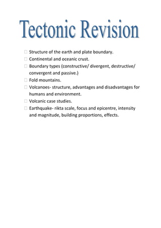 Geo ......... tectonic revision | DOCX