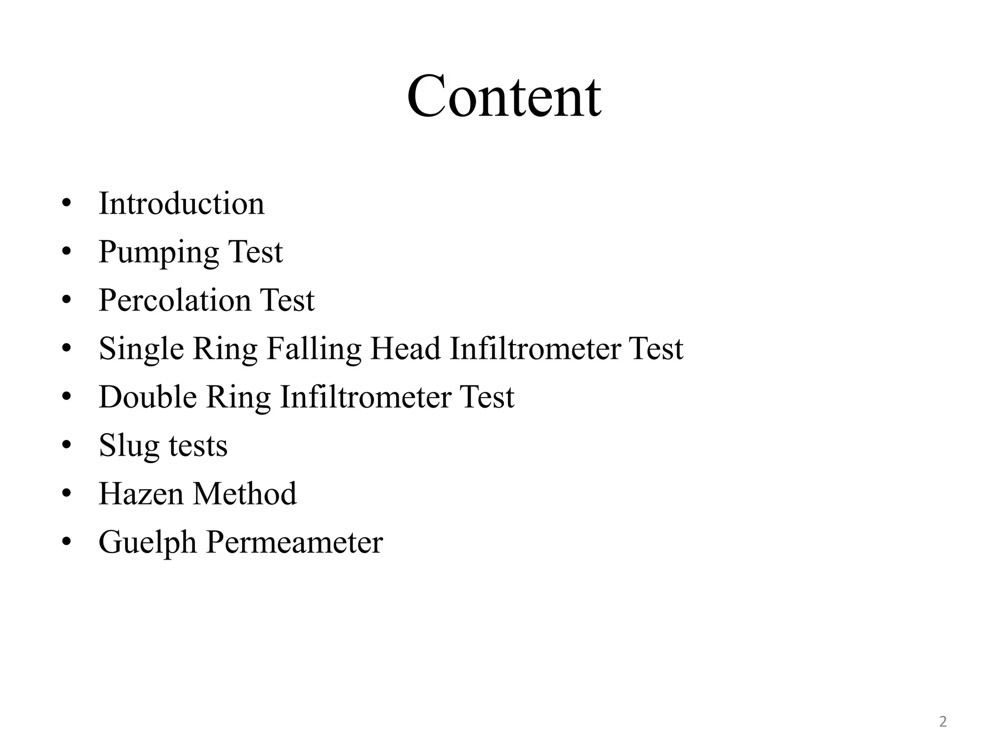 Methods of in site Permeability Test | PPTX