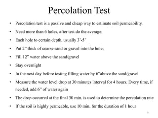 Methods of in site Permeability Test | PPTX