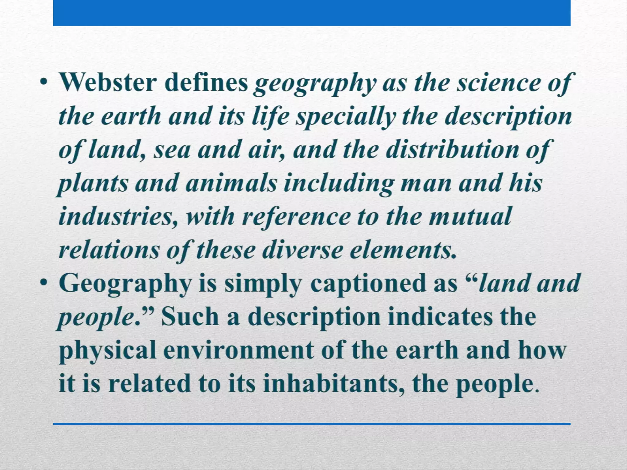 MEANING AND NATURE OF GEOGRAPHY | PPTX