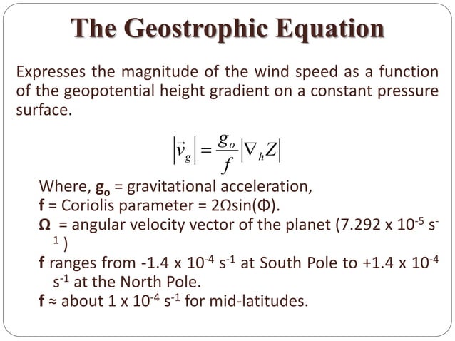 Geostrophic Wind and Gradient Wind | PPTX