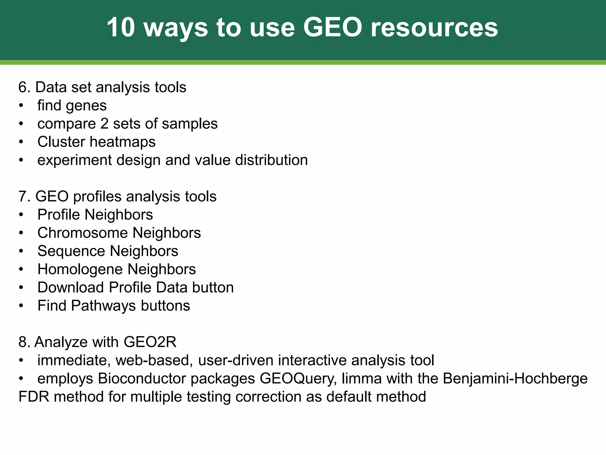Gene Expression Omnibus (GEO) | PPTX