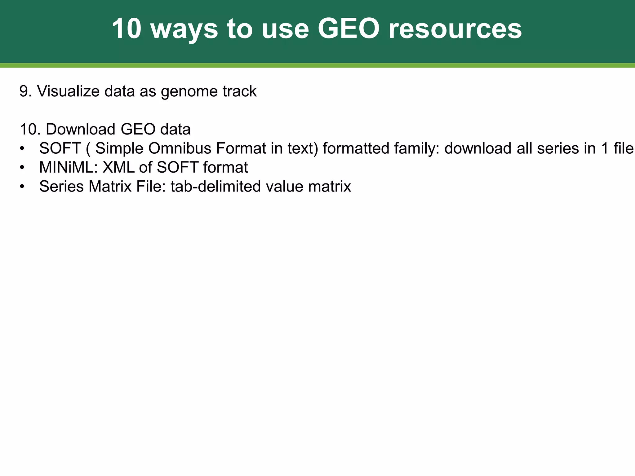 Gene Expression Omnibus (GEO) | PPTX