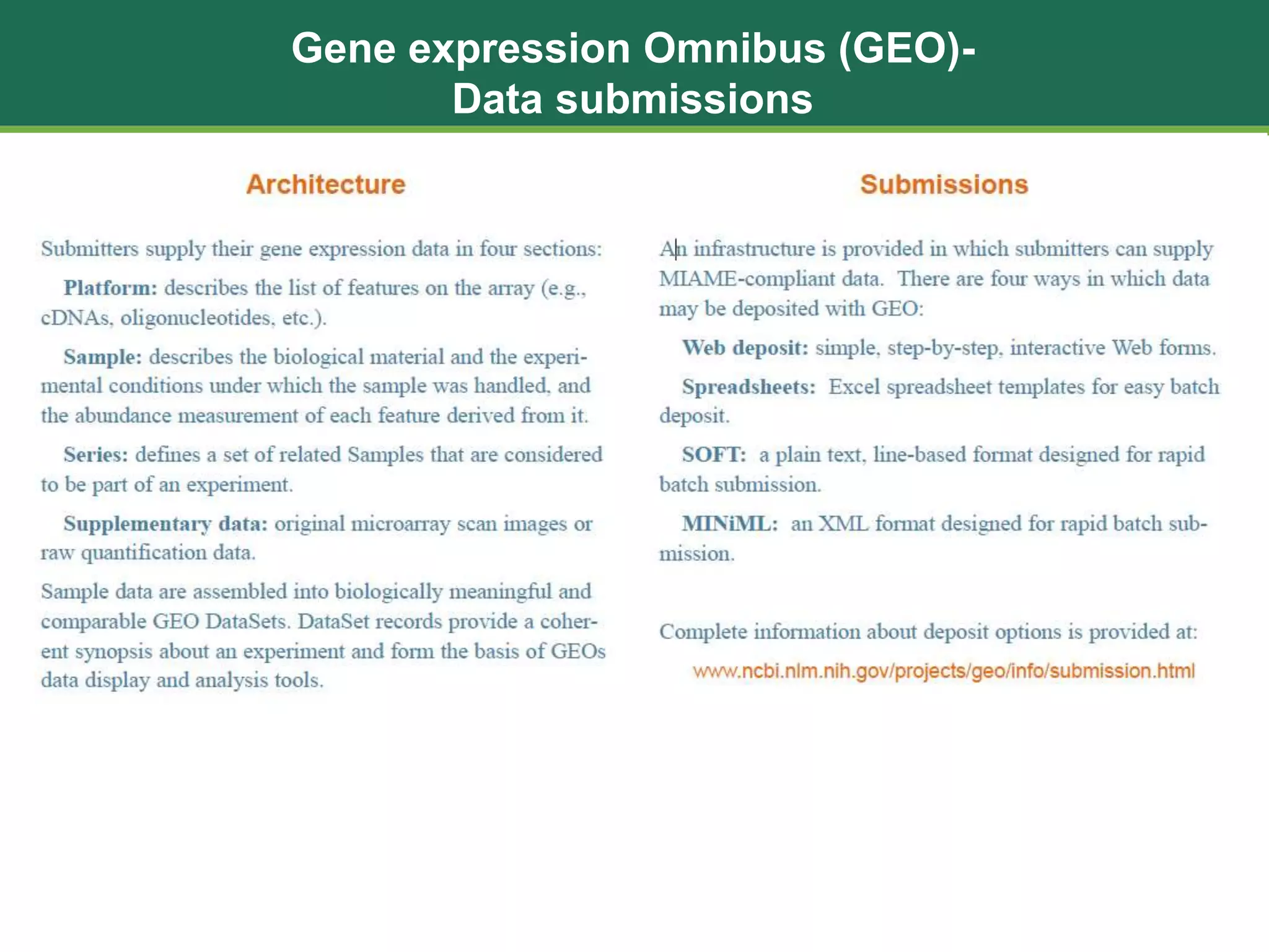 Gene Expression Omnibus Geo Pptx Databases Computer Software