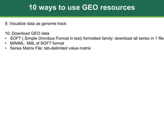 Gene Expression Omnibus (GEO) | PPTX