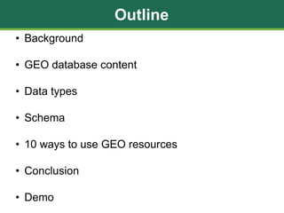 Gene Expression Omnibus (GEO) | PPTX
