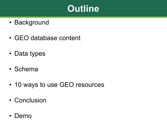Gene Expression Omnibus (GEO) | PPTX | Databases | Computer Software ...