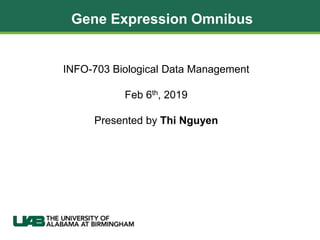 Gene Expression Omnibus (GEO) | PPT