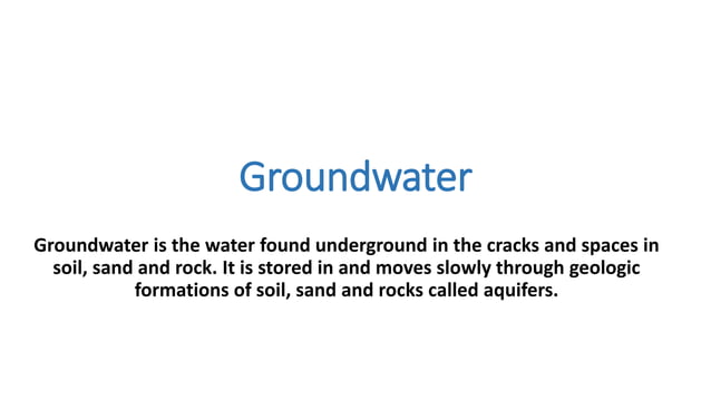Groundwater | PPT | Free Download