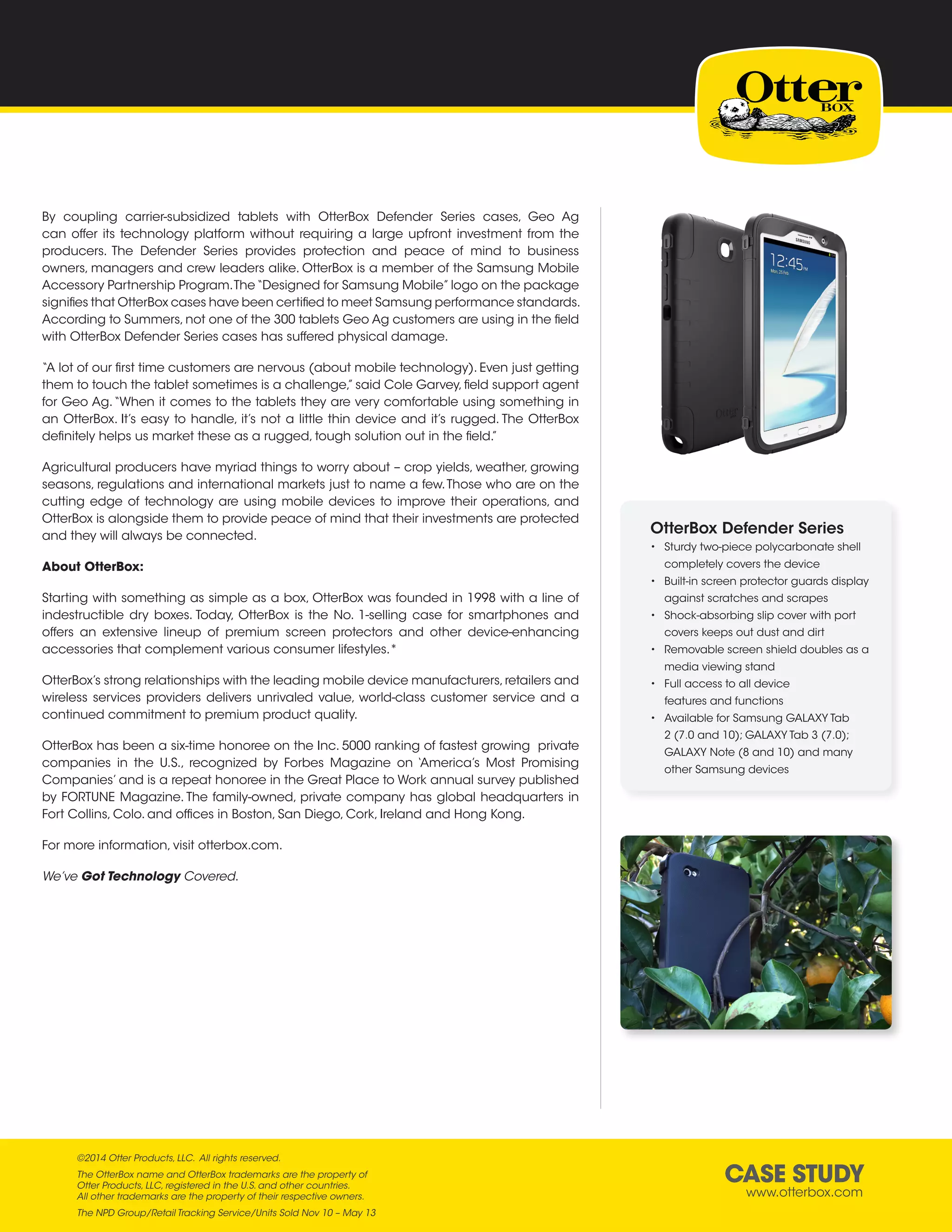 Case Study: Growing Business Efficiency in Agriculture with OtterBox | PDF