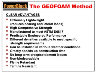 Geofoam Specifications and methodologies | PDF