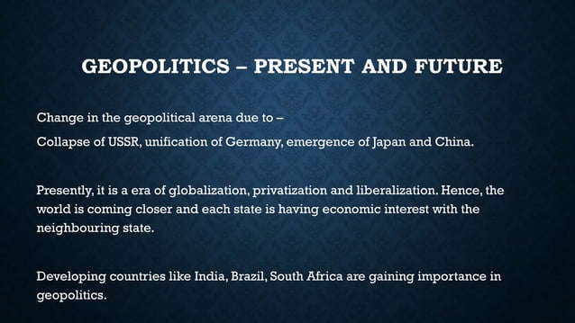 political geography and geopolitics in the world | PPTX | Geography | Science