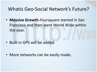 Geo-Social Networking | PPT