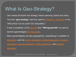 Geo strategic importance of pakistan by Shafiq -UR-Rehman | PDF