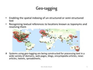 Geo tagging & spatial indexing of text-specified data | PPT