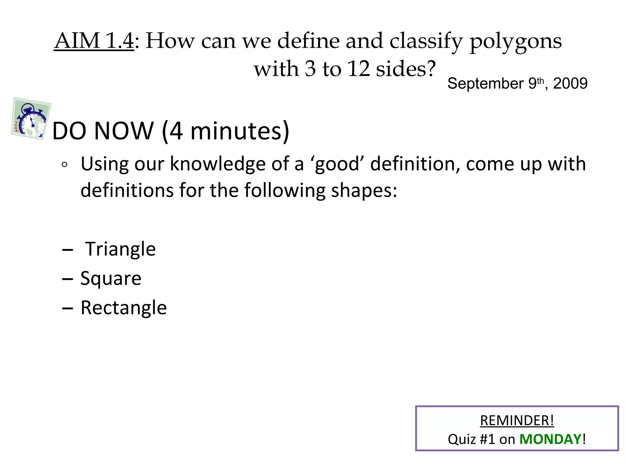 Geo1.4 Polygons Lesson | PPT