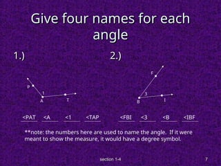 Geometry 1-4 kinds of Angles.ppt........ | PPT