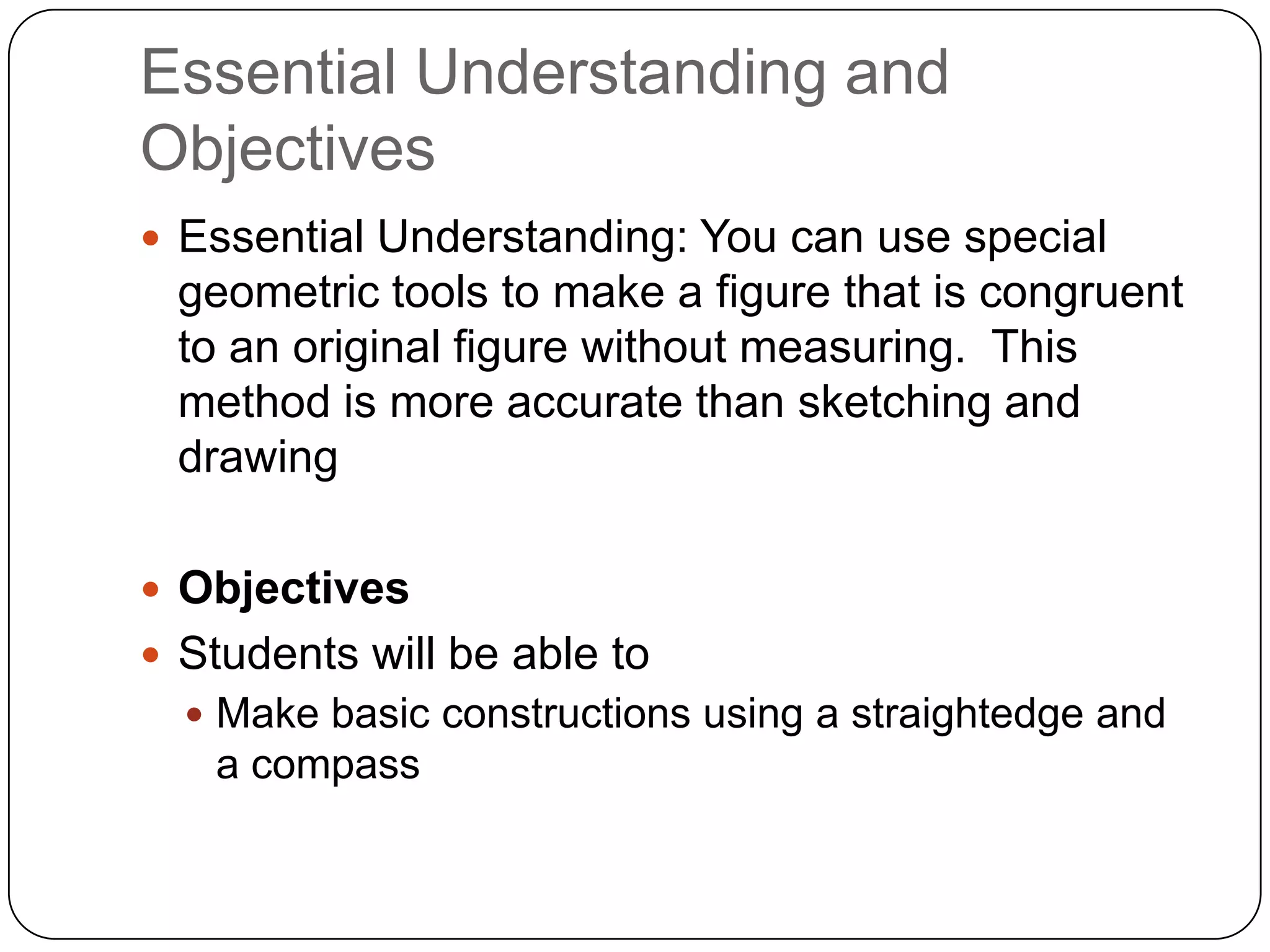 Geometry 1-7 Constructions | PPTX