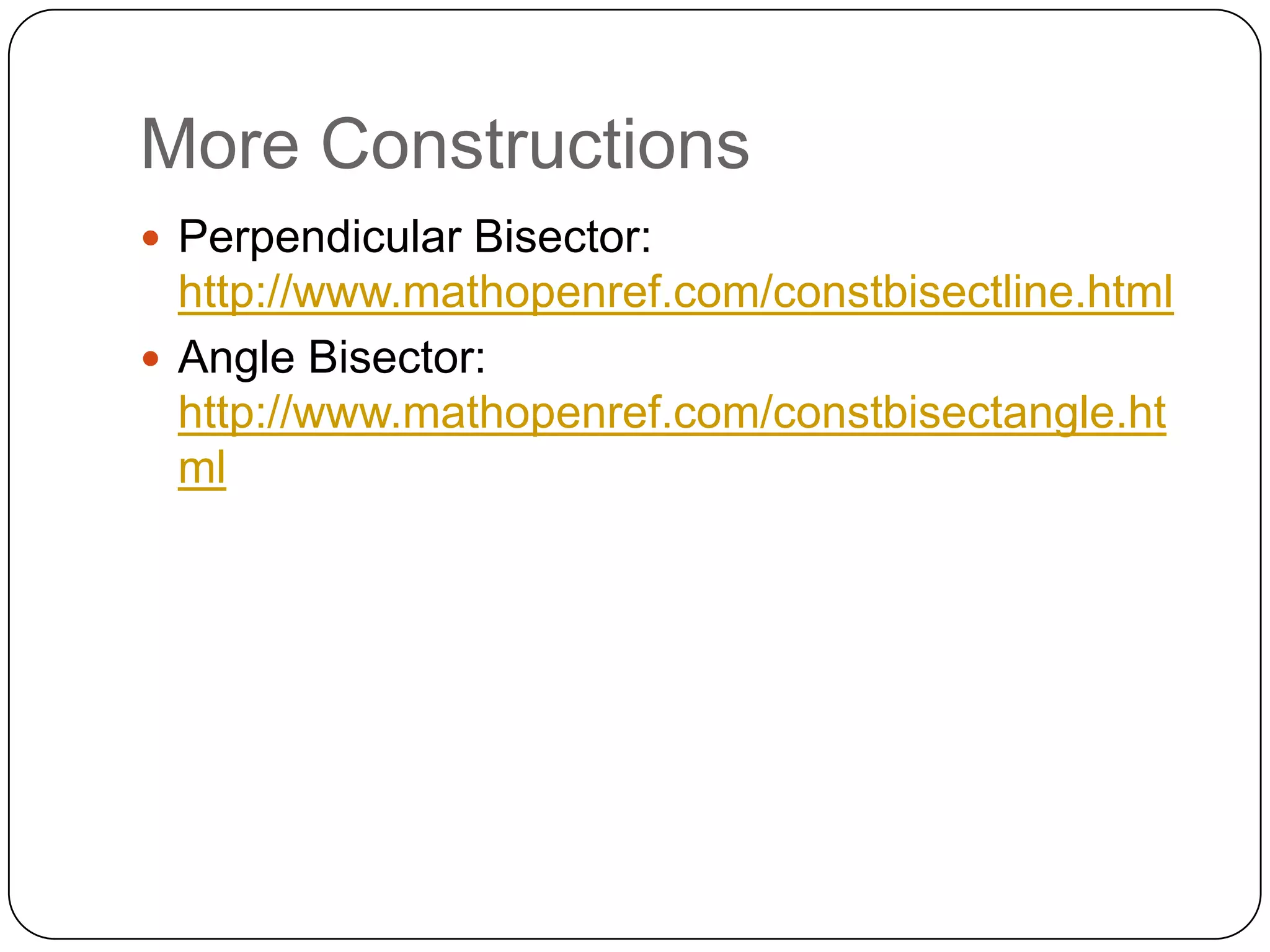 Geometry 1-7 Constructions | PPTX