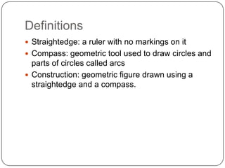 Geometry 1-7 Constructions | PPTX
