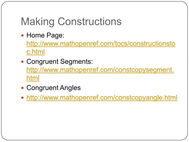 Geometry 1-7 Constructions | PPTX