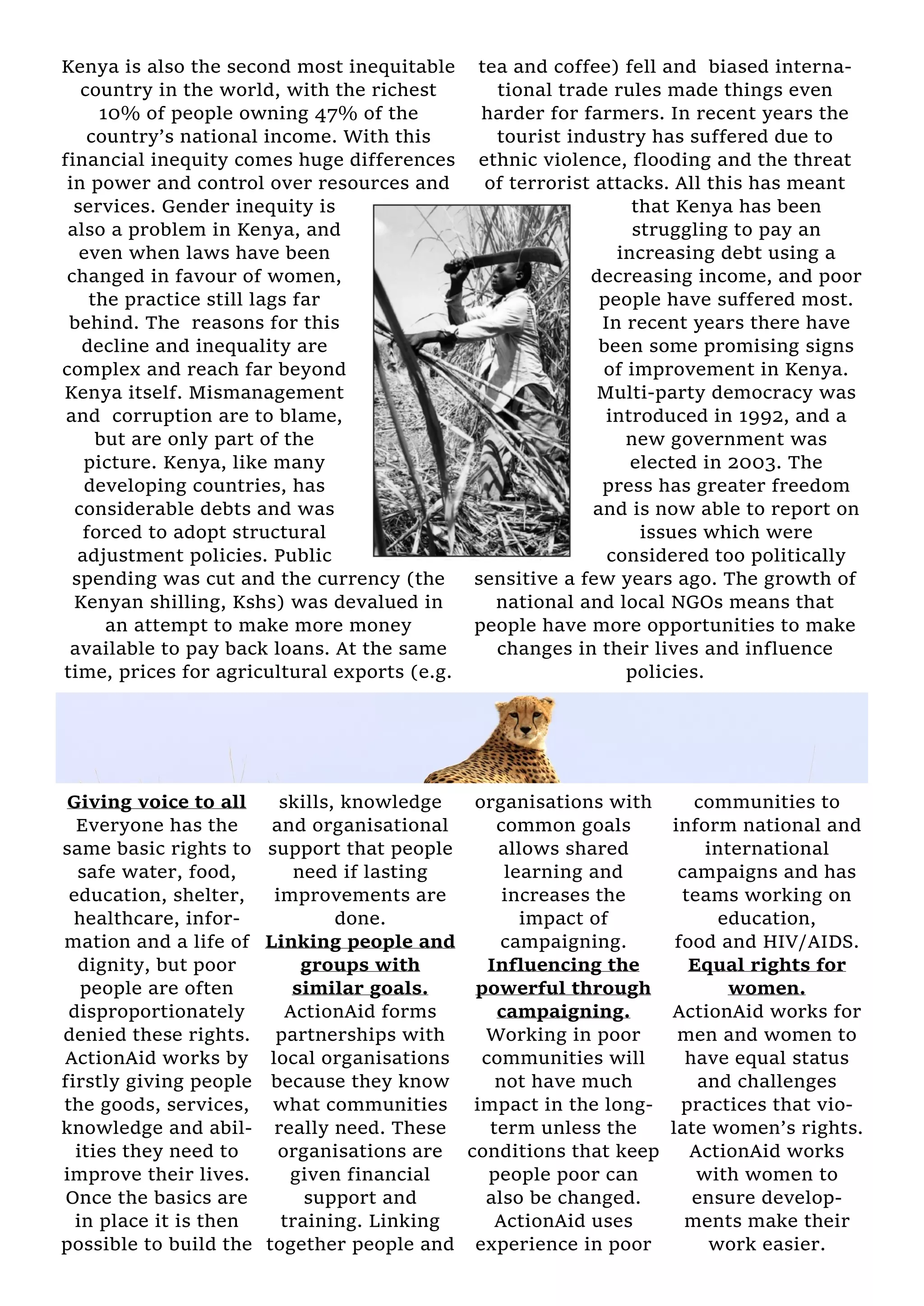 CASE STUDY GLOBAL INTERDEPENDENCE: 13.2 ACTION AID IN KENYA, A ...