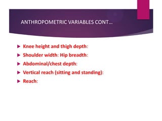 anthropometry uses and applications | PPTX