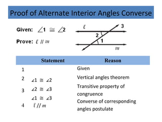 Geo 3.4 proving lines parallel | PPT