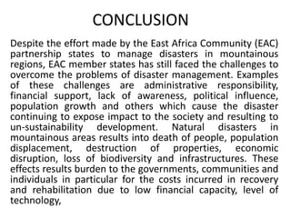 Disaster management in mountainous regions of East Africa | PPT